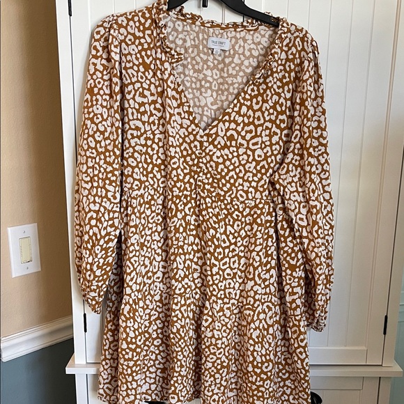 True Craft | Dresses | True Craft Brown And White Leopard Print Dress ...